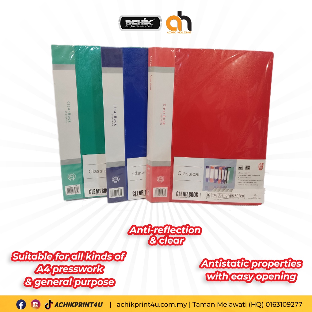 A4 Size Clear Book (30/40/60 Pockets) | Shopee Malaysia