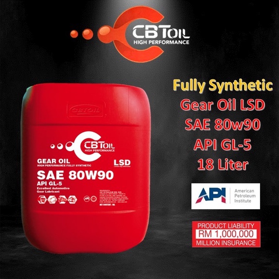 CBT OIL - LSD SAE80w90 API GL-5 18L Fully Synthetic Gear Oil SAE-80w90 ...