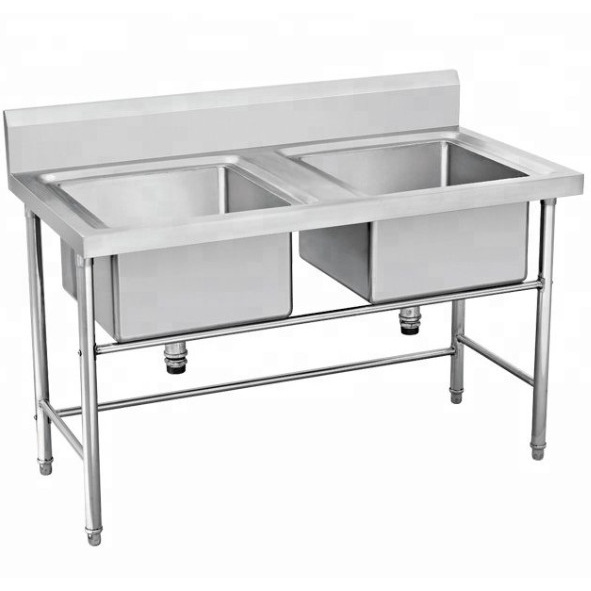 WARE Stainless steel double sink with rack / sinki berkembar meja sinki ...