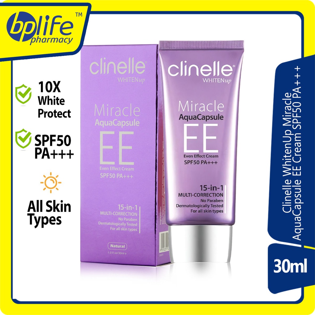 Clinelle WhitenUp Miracle Aqua Capsule EE Cream SPF50 PA+++ 30ml (Ivory ...