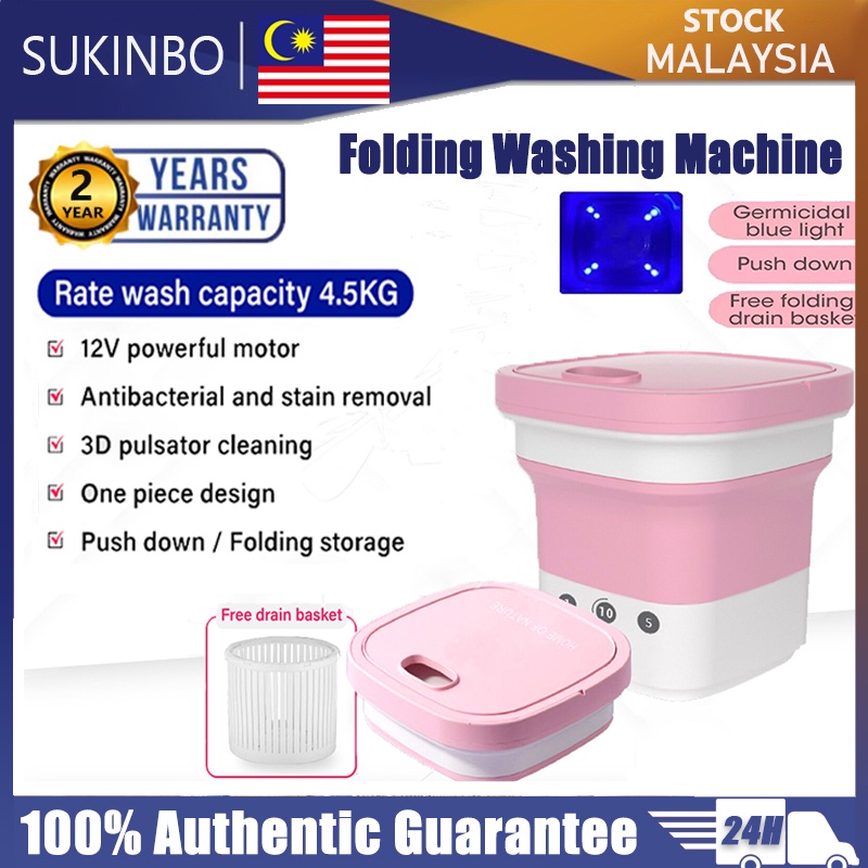 SUKINBO Mini Protable Folding Washing Machine Travel Clothes Socks T ...