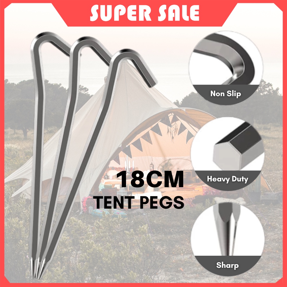 7 inch /18cm Tent Pegs Aluminum Alloy Tent Peg Stake Rod Stake Flysheet ...