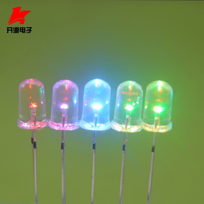 Diod pemancar cahaya lampu berwarna-warni Lampu LED F5 diameter 5mm ...