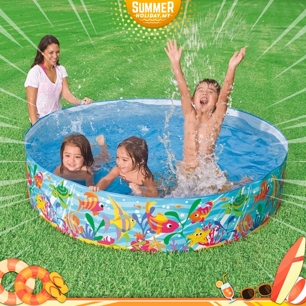 Intex 5ft x 10in Children Swimming Pool Snapset Inflatable Outdoor ...