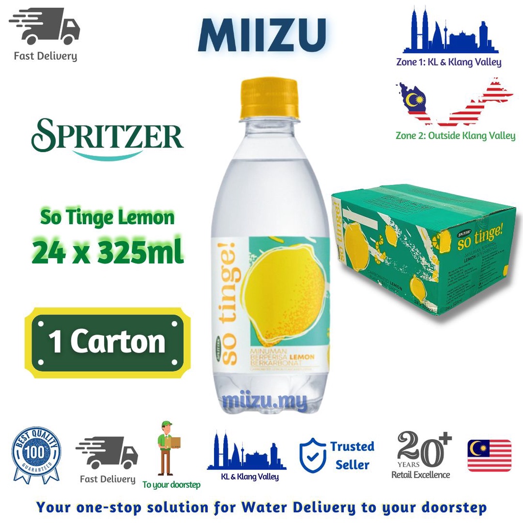 Spritzer So Tinge Lemon 24x325ml Carbonated Flavored Drink | Shopee Malaysia