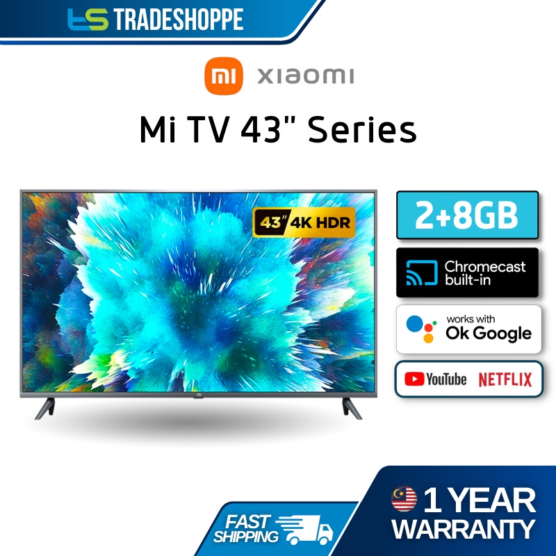 Xiaomi Mi TV 43" Series 4K AndroidTV 4S / P1 Full Screen Slim Frame Wi ...