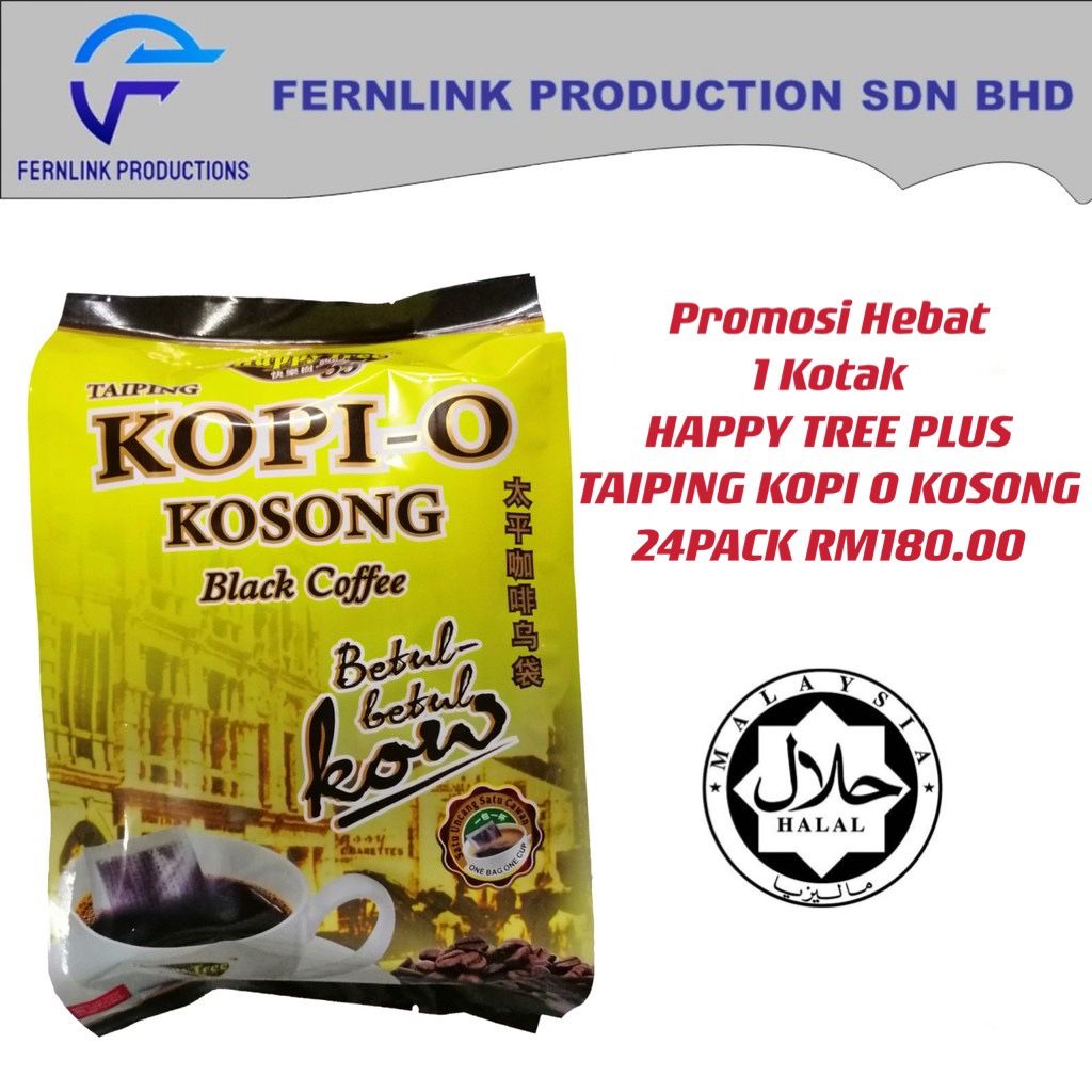 Happy Tree plus 55 Taiping Kopi-O Kosong Black Coffee Uncang Kopi ...