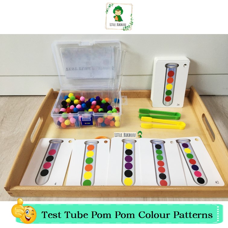 Test Tube Colour Pom Pom Colours Patterns - Fine Motor/ Colour ...