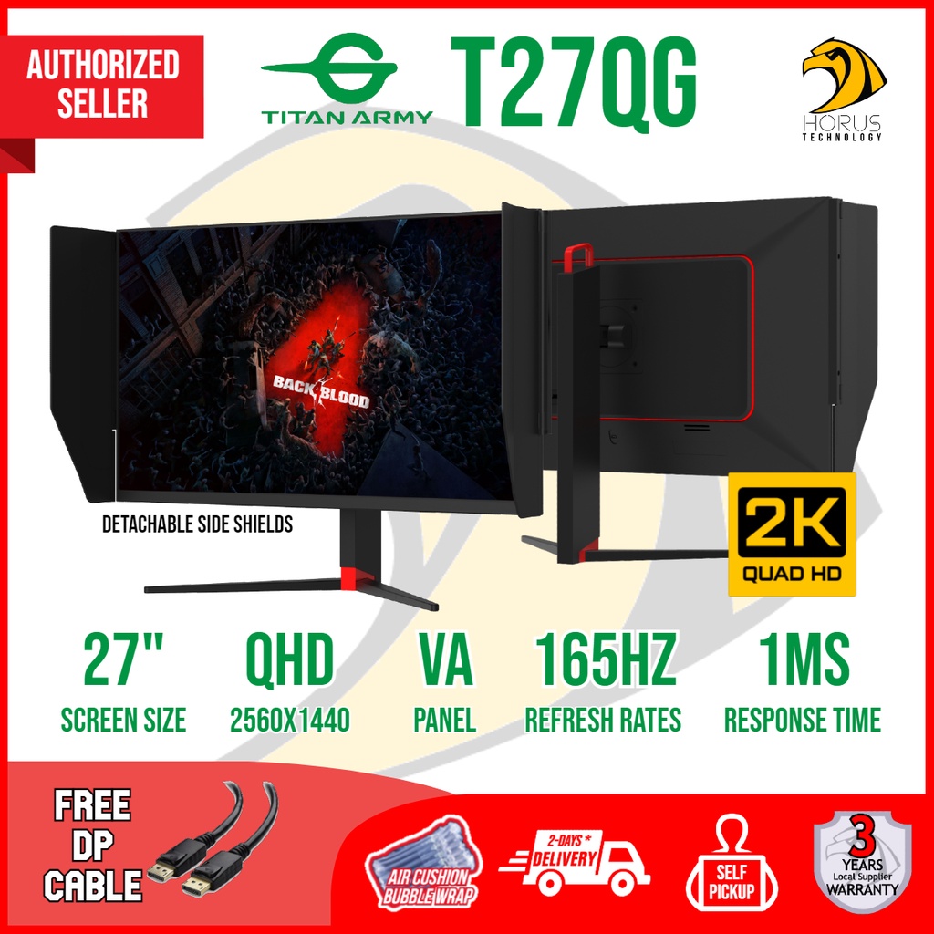 TITAN ARMY 27" VA 2K 165Hz 1ms Rotatable Monitor (T27QG) | Shopee Malaysia