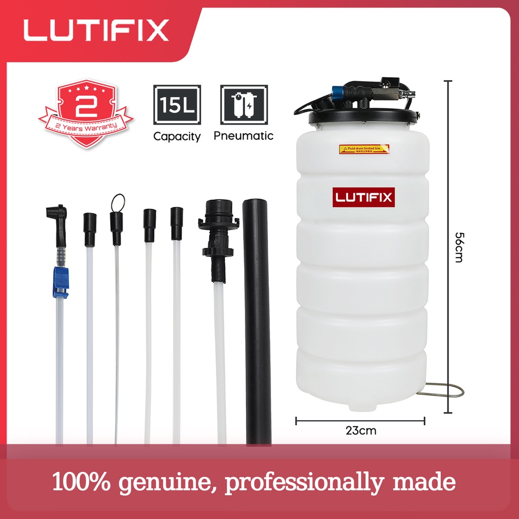 LUTIFIX 15L Pneumatic Oil Extractor Pump For Car Oil Change Vacuum Fluid Extractor Transmission ...