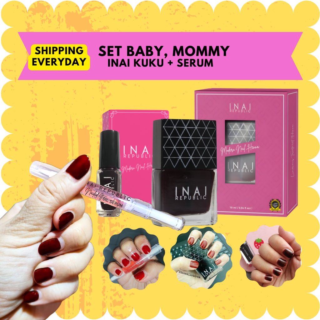 (Free Gift) inai republic hq original kuku sah solat nail polish henna ...
