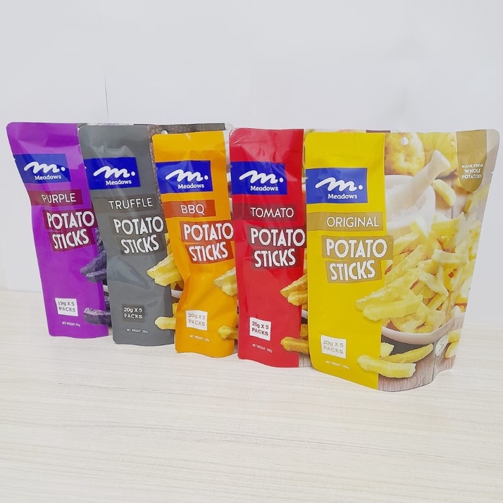 Meadows Potato Sticks BBQ / Tomato / Truffle (20g x 5packs) | Shopee ...