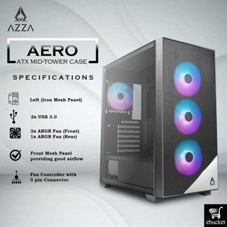 AZZA AERO 480 ATX/M-ATX GAMING CASE WITH 4 ARGB FANS | Shopee Malaysia