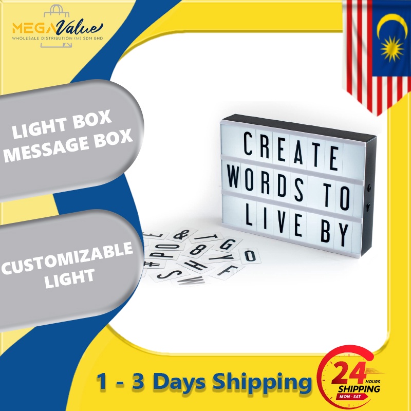 READY STOCK | Led Box Light Box Message Box Letter Box Led Alphabet ...