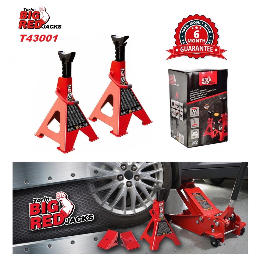 Torin Big Red 3-Ton Heavy Duty Jack Stand (Pairs) | Shopee Malaysia