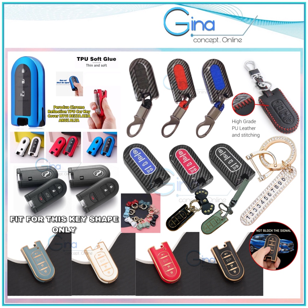 [NEW] PERODUA Chrome TPU / CARBON / Silicon Car Key Cover MYVI BEZZA ...