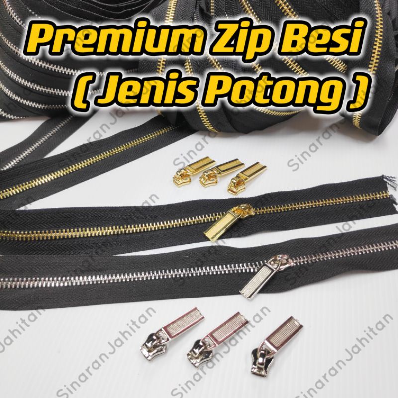 Premium Zip Besi (Jenis Potong) *Tak Karat* Senang Tarik Tak Sangkut ...