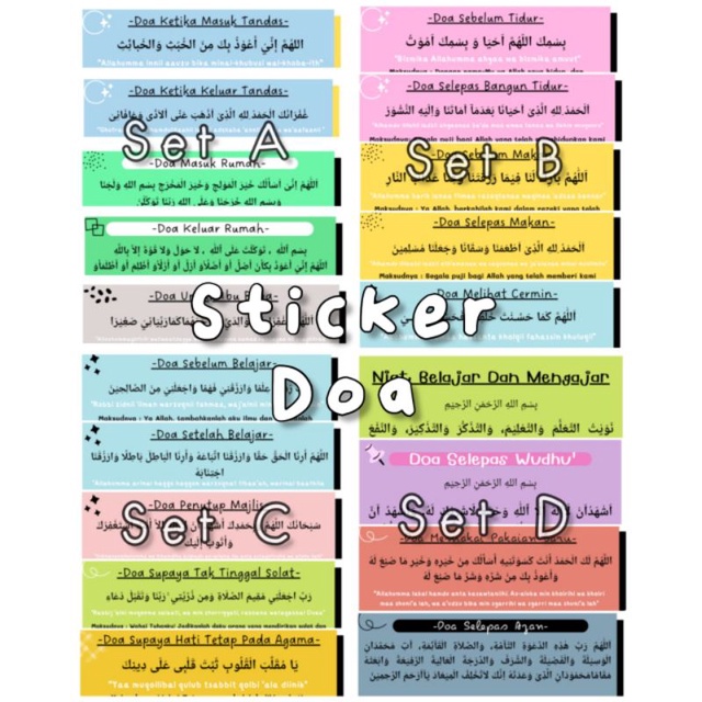 Set Sticker Doa Doa Pilihan Ringkas | Shopee Malaysia