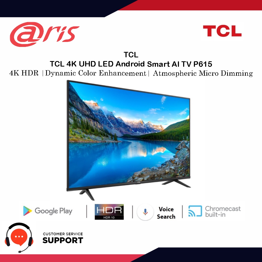 TCL P615 65" & 75" P615 4K UHD LED Android Smart AI TV - Remote Voice ...