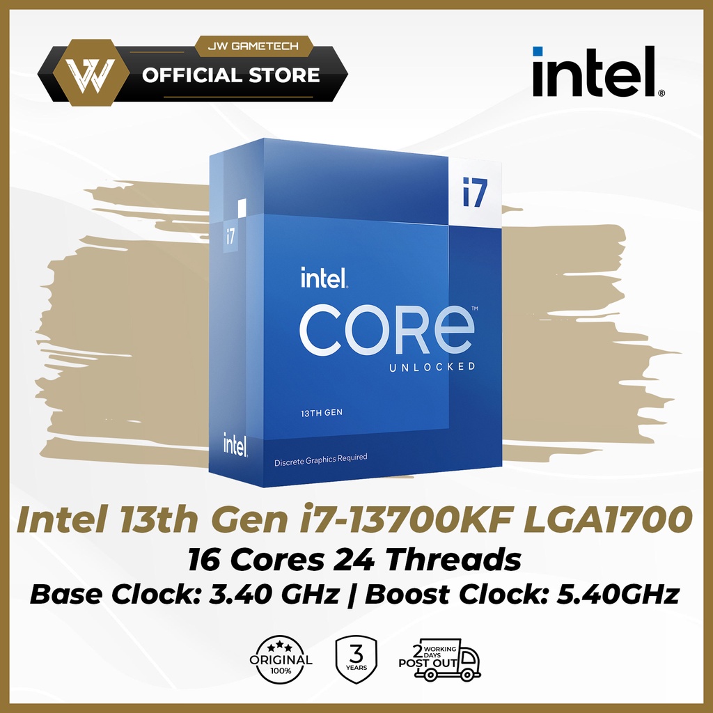 Intel 13th Gen i7-13700KF LGA1700 Processor - 16 Cores 24 Threads ...