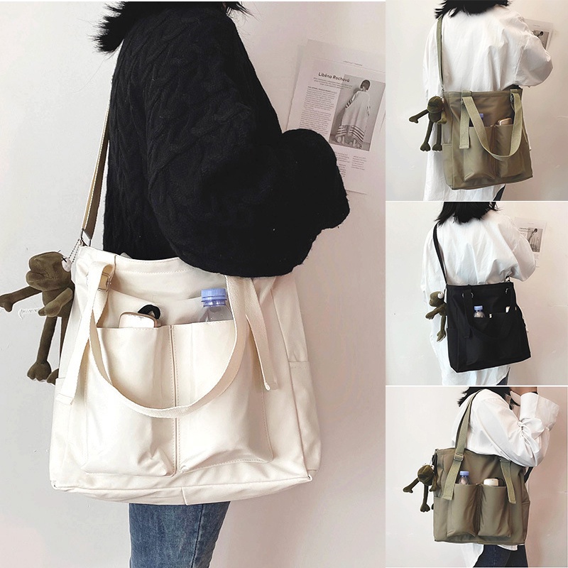 Tote Bag Student Aesthetic Waterproof Large Capacity Student Schoolbag Shoulder Bag Double ...