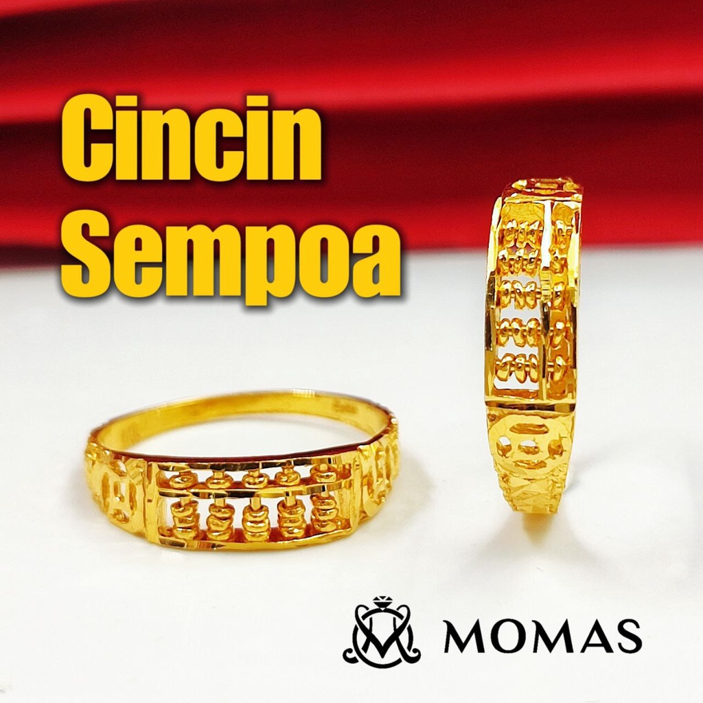 Cincin Sempoa Emas 916 Original Cincin Sempua Emas 916 Tulen Abacus ...