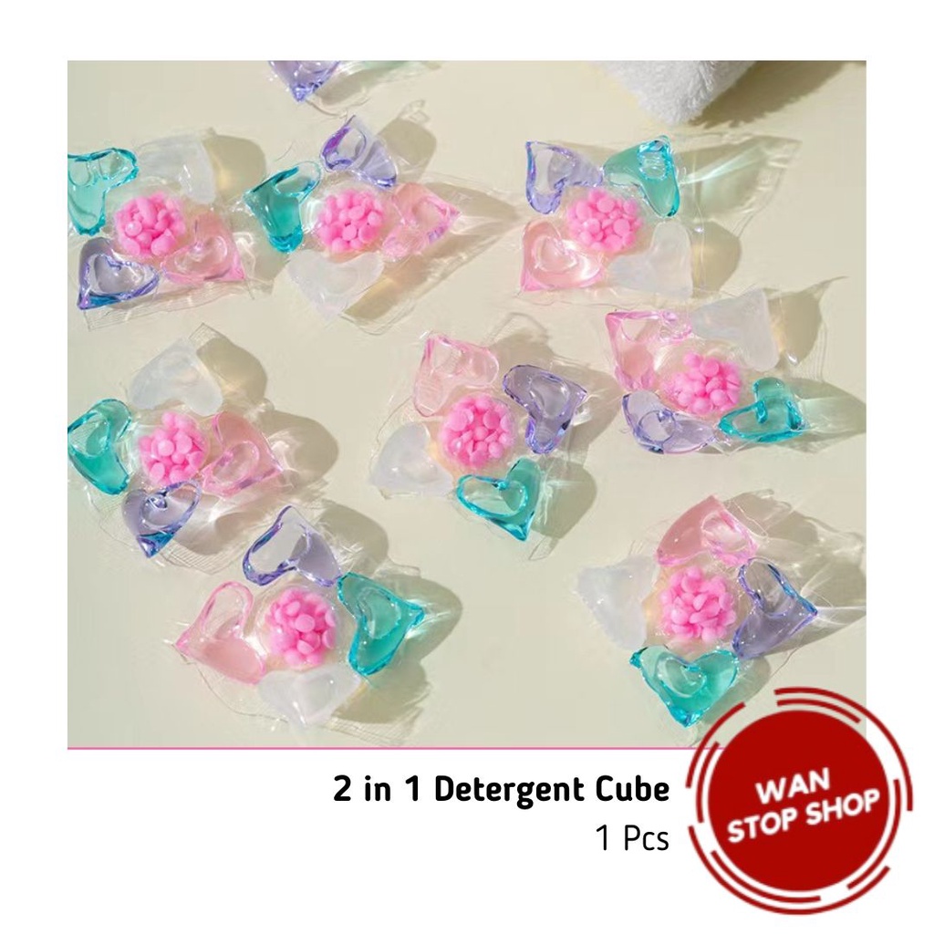 2 In 1 Detergent Cube Laundry Pods Beads Fragrance Gel Liquid Laundry ...