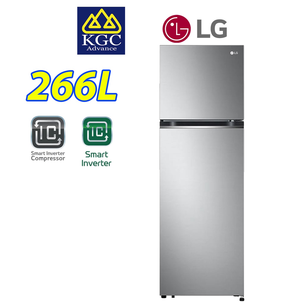 LG 266L Top Freezer Fridge GV-B262PLGB in Platinum Silver3 Steel 2 Door ...