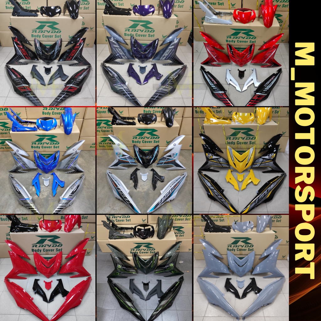 YAMAHA RAPIDO BODY COVER SET Y15 Y15ZR V1 (STICKER TANAM/AIRBRUSH ...