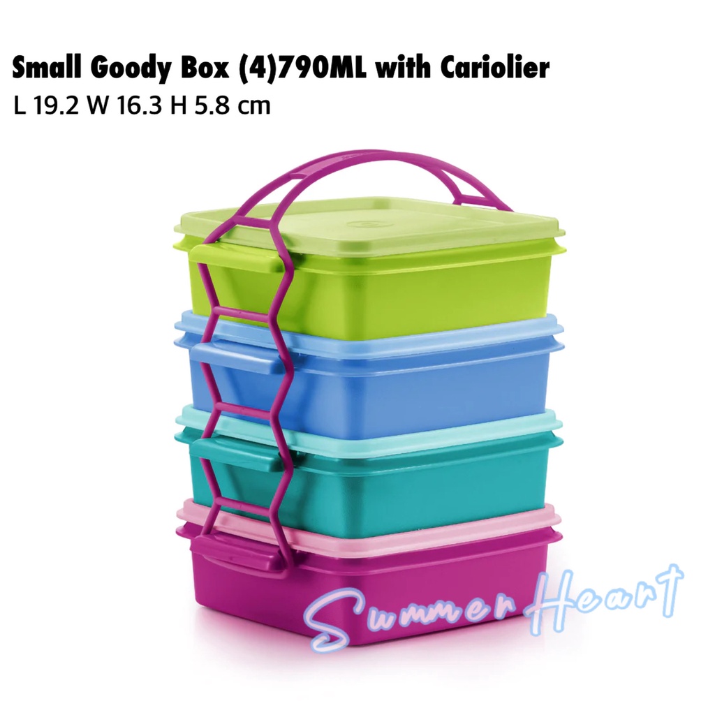 Tupperware Small Goody Box 790ml with Cariolier (4 layers) | Shopee ...
