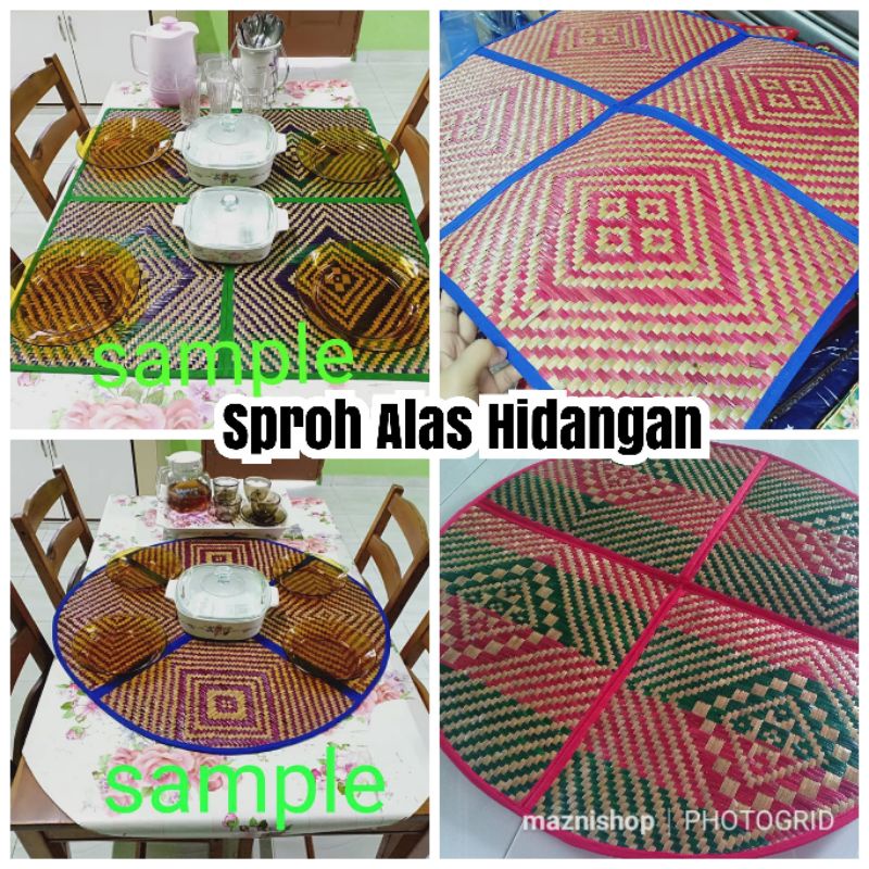SAPRA MENGKUAN 4 SEGI & BULAT Tikar Lapik Makan Alas Makanan Alas ...