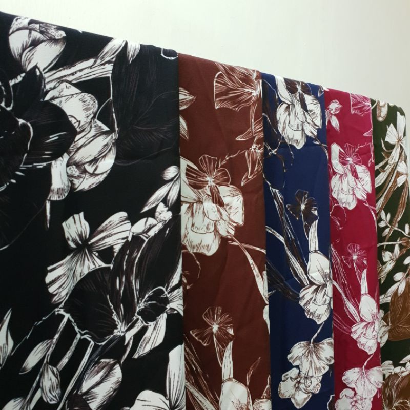 Kain pasang Como Crepe Bercorak Bidang 60 (harga utk 0.5meter) | Shopee ...