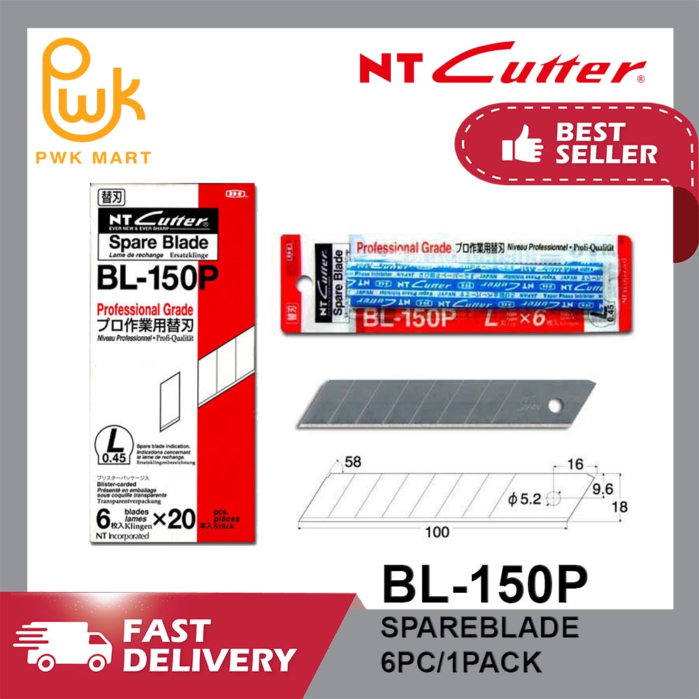 NT CUTTER BLADE BL-150P 6blade/pkt (GOOD QUALITY) | Shopee Malaysia