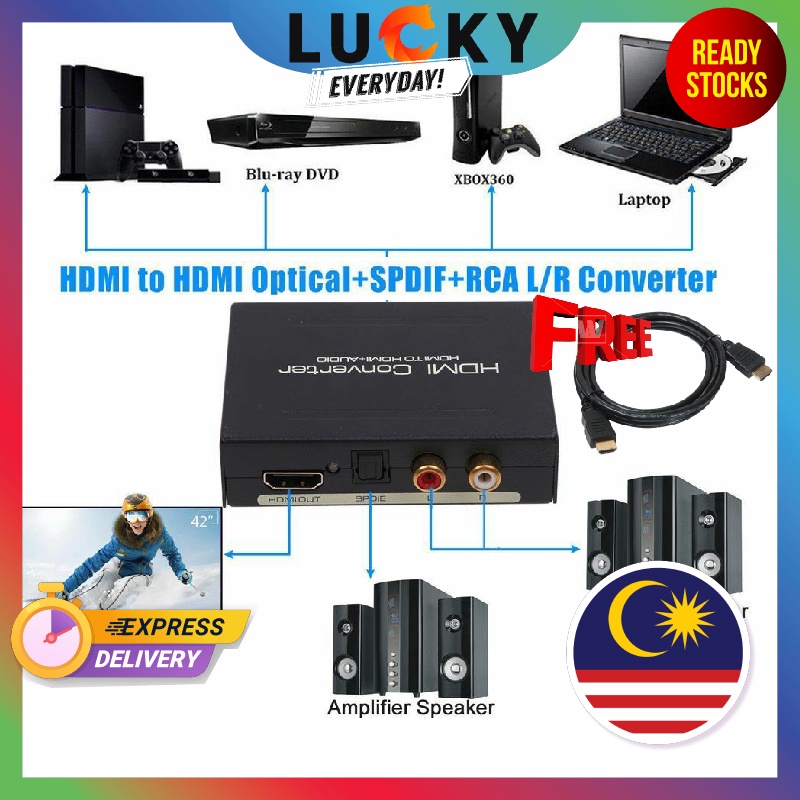 HDMI Audio Extractor Splitter 1080P HDMI to HDMI Audio Converter ...