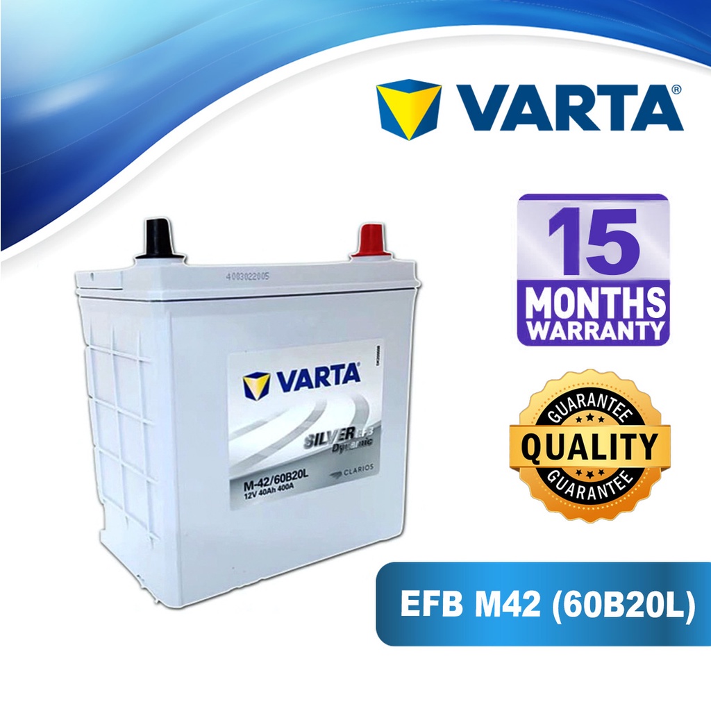 VARTA M42 60B20L Silver Dynamic EFB Start Stop Car Battery for Bezza ...
