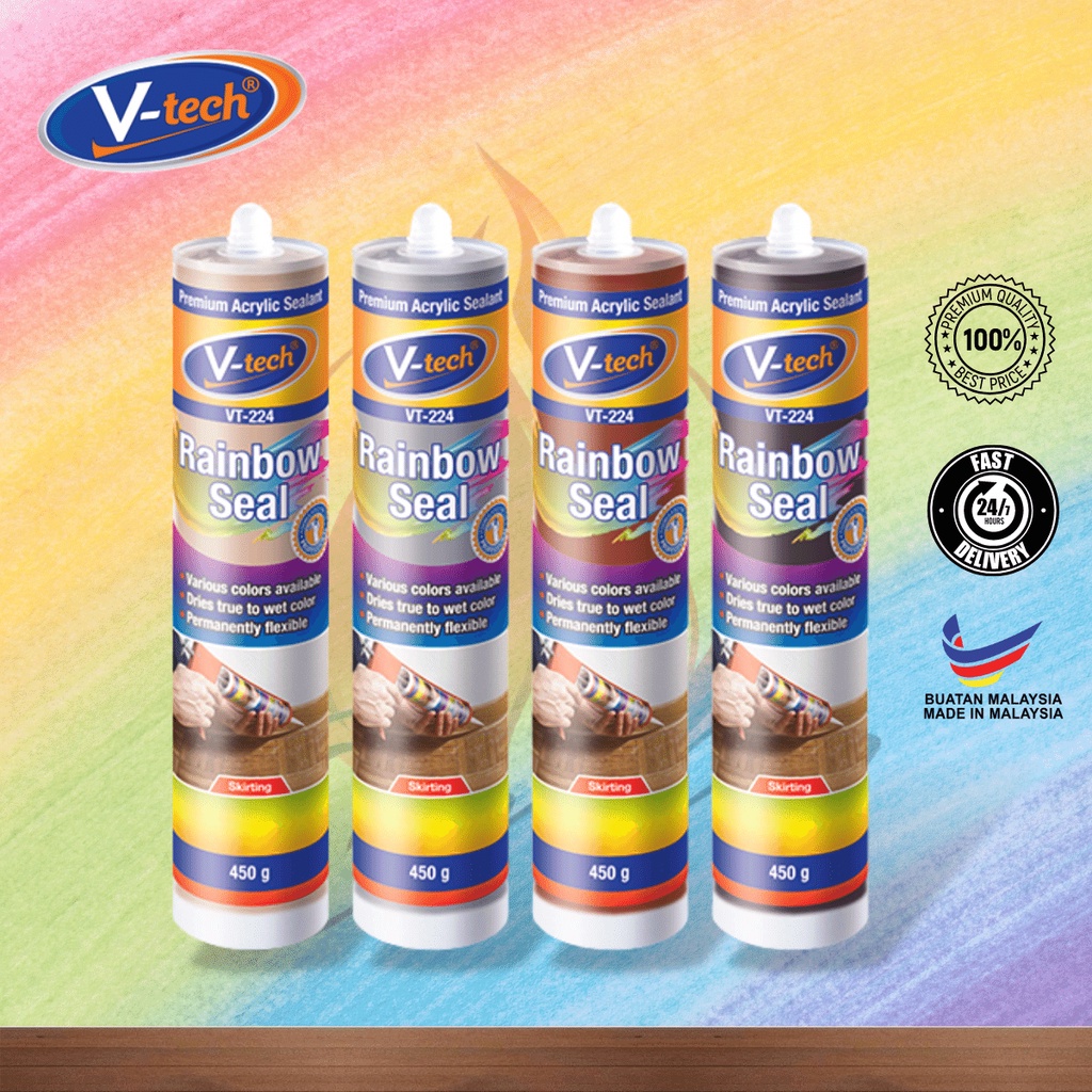 VTech VT-224 Acrylic Sealant Rainbow Various Color Permanently Flexible ...