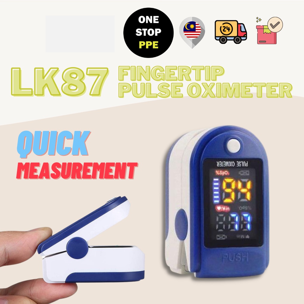 [OneStopPPE] Finger Oximeter Fingertip Pulse Oxymeter Spo2 Monitor ...