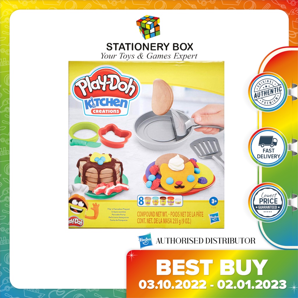 ORIGINAL - Hasbro Play-Doh Flip N Pancakes Play Food Set, for Kids 3 ...