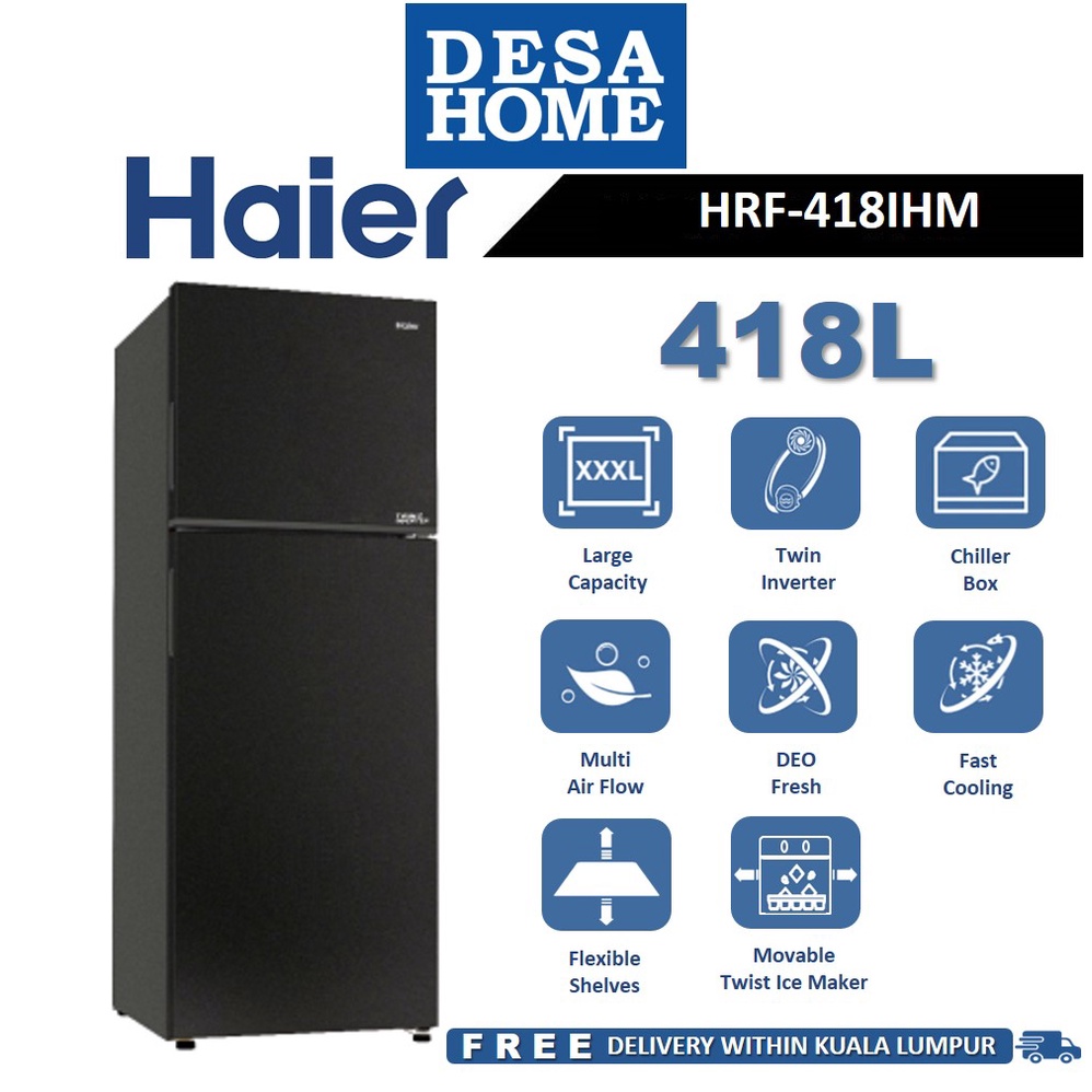 Haier 418L Top Mount Inverter Refrigerator [Free Delivery Within Kuala Lumpur] HRF-418IHM ...