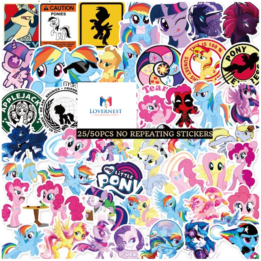 50Pcs/25Pcs MLP My Little Pony Children Reward Stickers Kids Tumbler ...