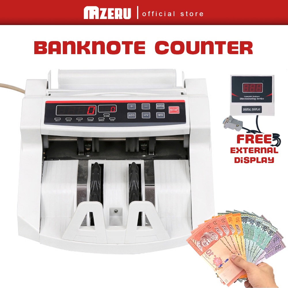 Mazeru - BANKNOTE COUNTER with UV Function Cash Banknote Detector Money ...