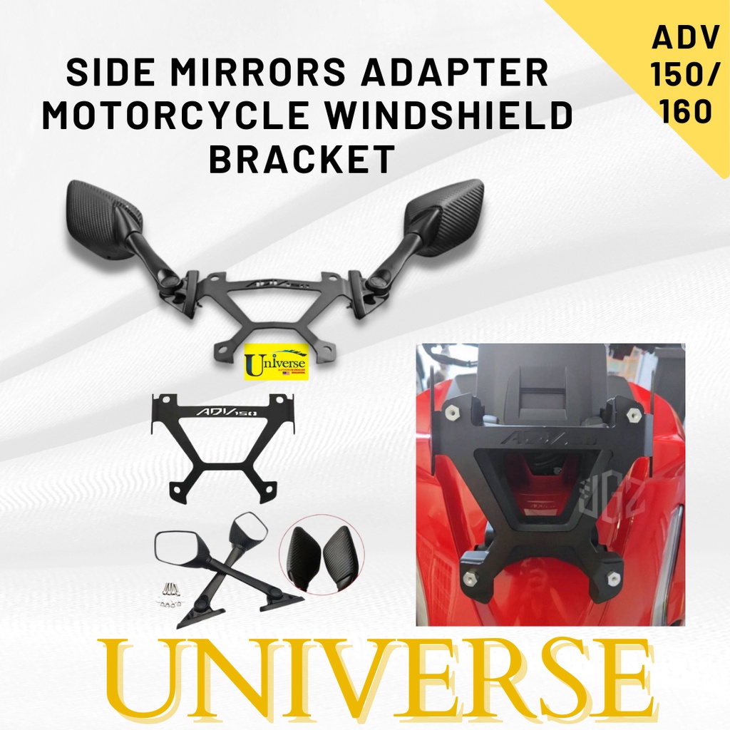 HONDA ADV160 ADV 150 Side Mirrors Adapter Motorcycle Windshield Bracket ...