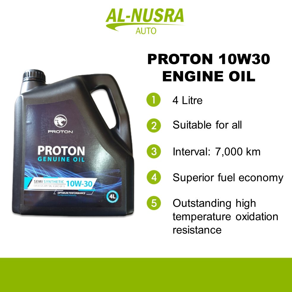 PROTON 10W30 ENGINE OIL 4L MINYAK HITAM SEMI SYNTHETIC 10W-30 MINYAK ...