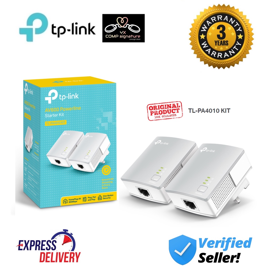 TP-Link TL-PA4010 KIT / PA4010 KIT AV600 Powerline Starter Kit | Shopee ...