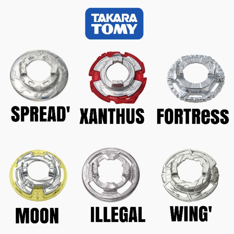 Takara Tomy Beyblade BU Disc Spread'/Xanthus/Fortress/Moon/Illegal/Wing ...