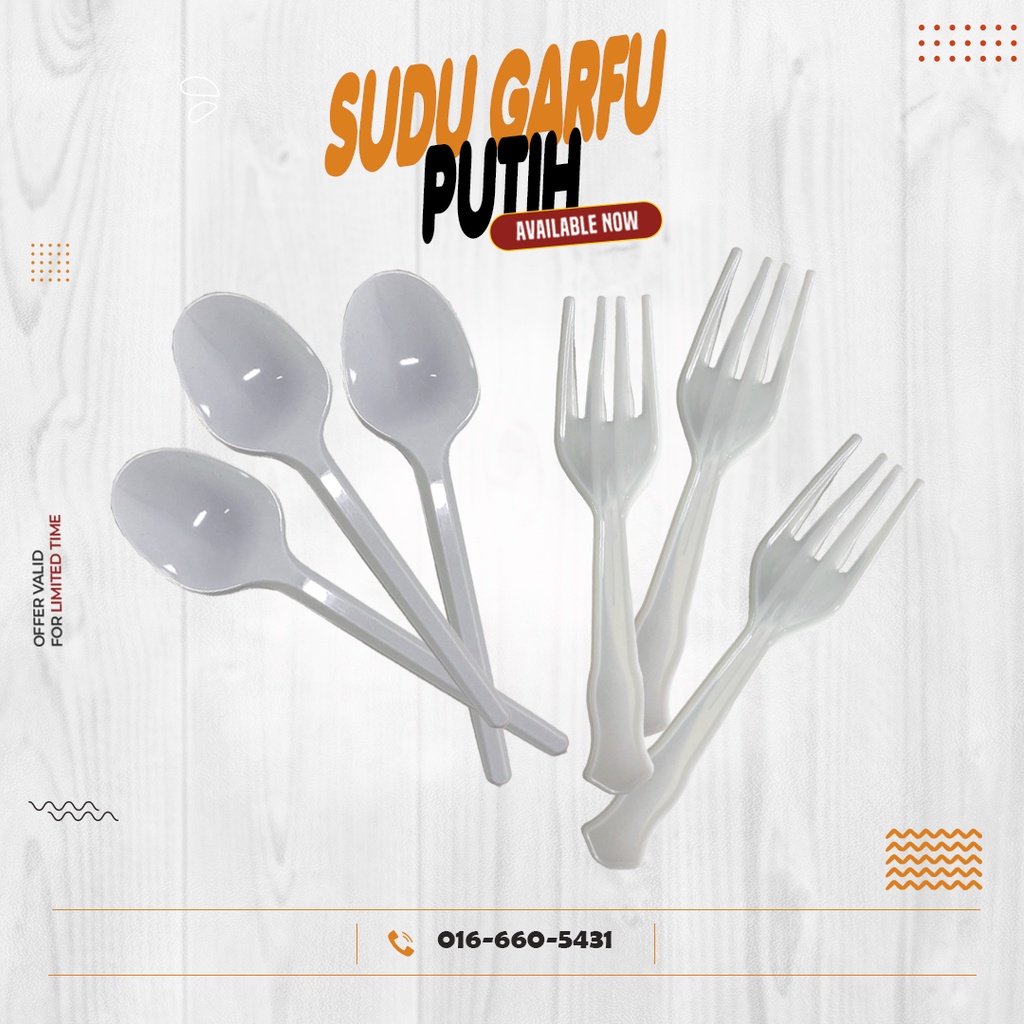 Sudu Plastik Putih Garfu Plastik Putih Disposable Plastic Cutlery ...
