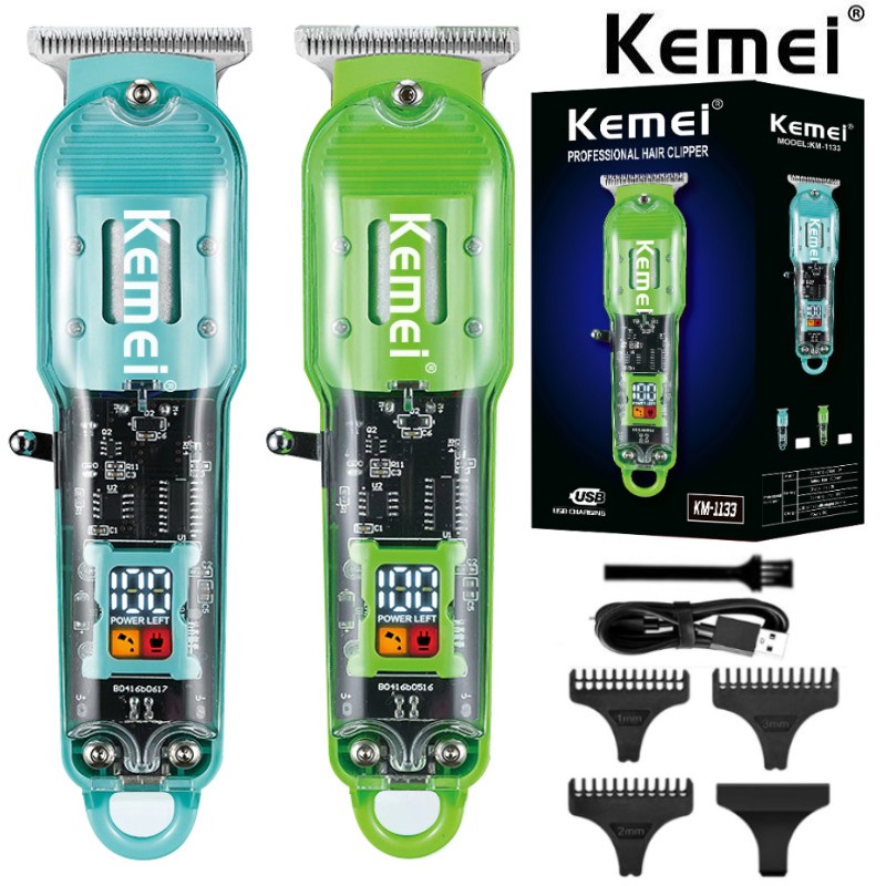 Kemei KM-1133 Rechargeable Hair Cutting Machine Barber Shop Fade Professional Hair Clippers ...