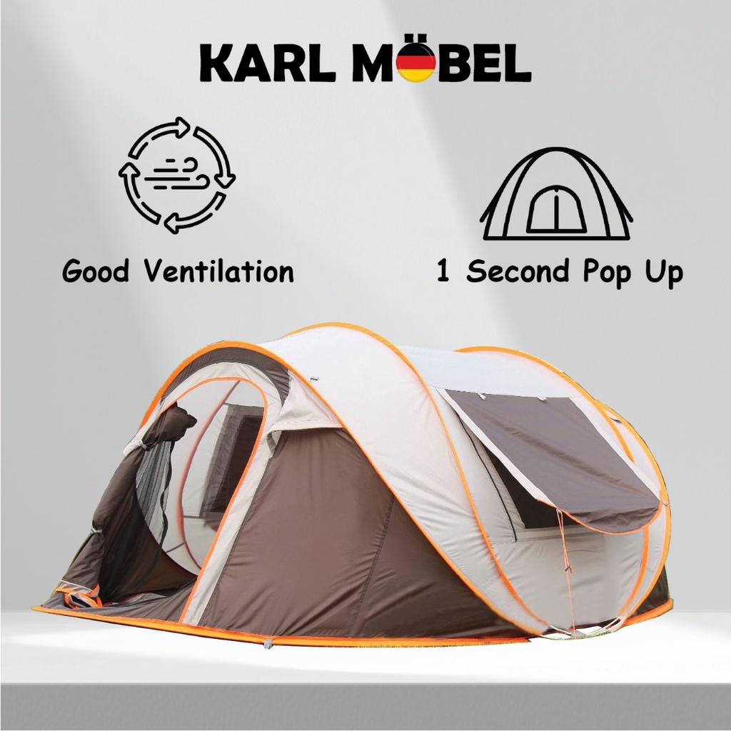 Camping Tent Waterproof Auto Pop Up automatik beach Tent Khemah besar ...