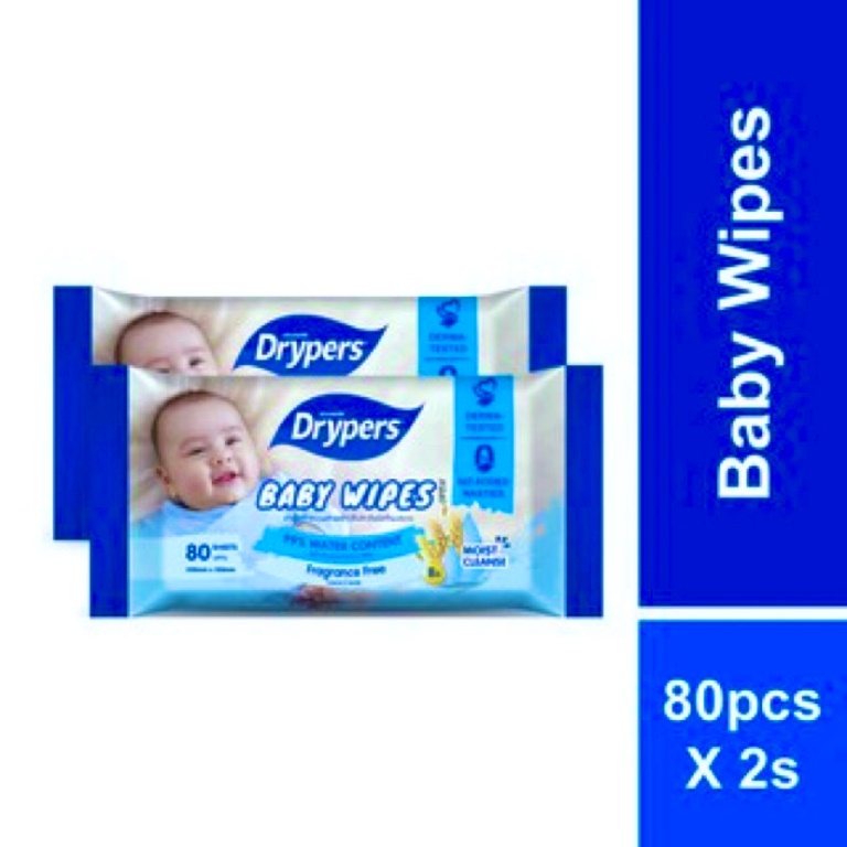 Drypers Baby Wipes (80Pcs x 2) | Shopee Malaysia