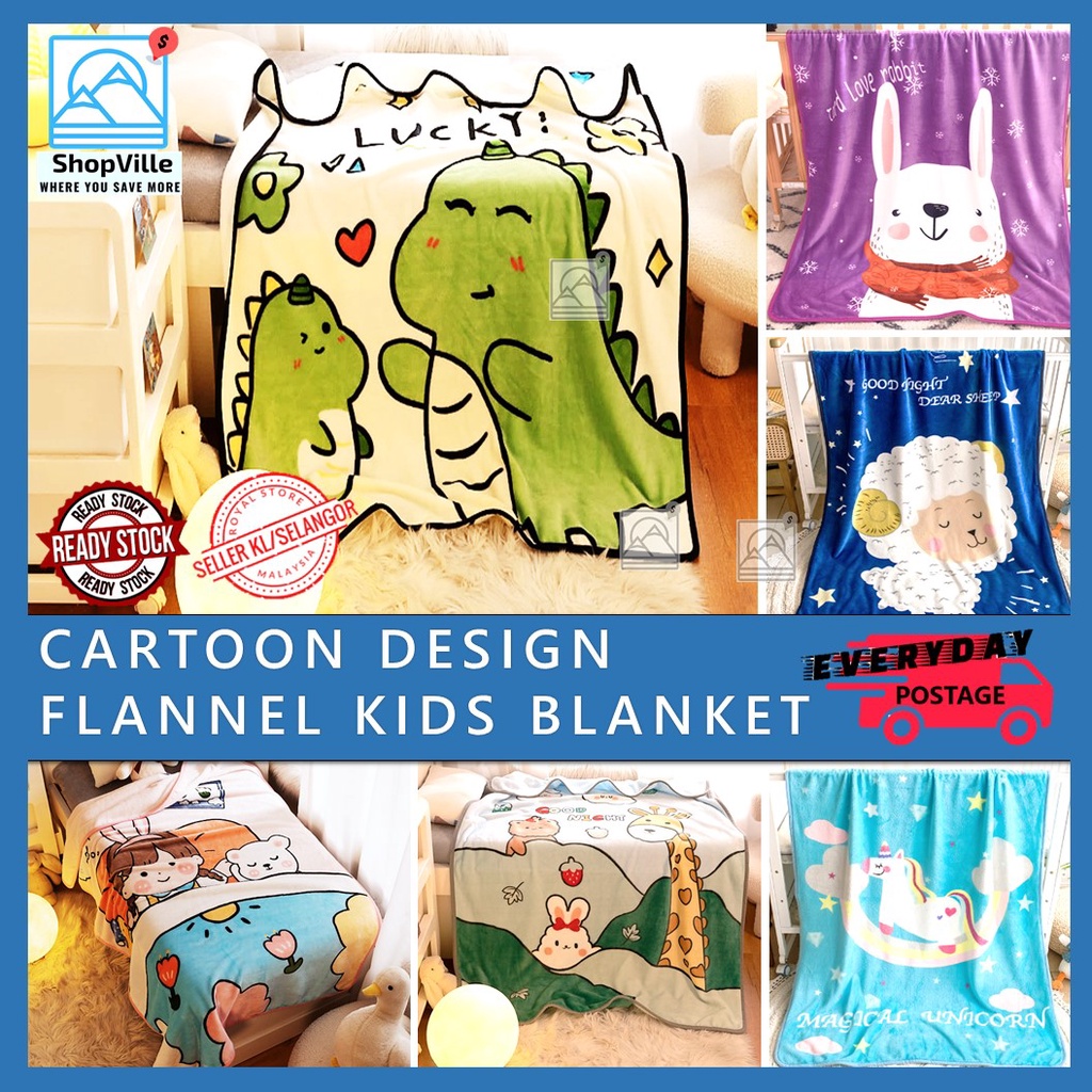 Kids Blanket Selimut Budak Soft Gebu Lembut Baby Cute Cartoon Dinosaur ...